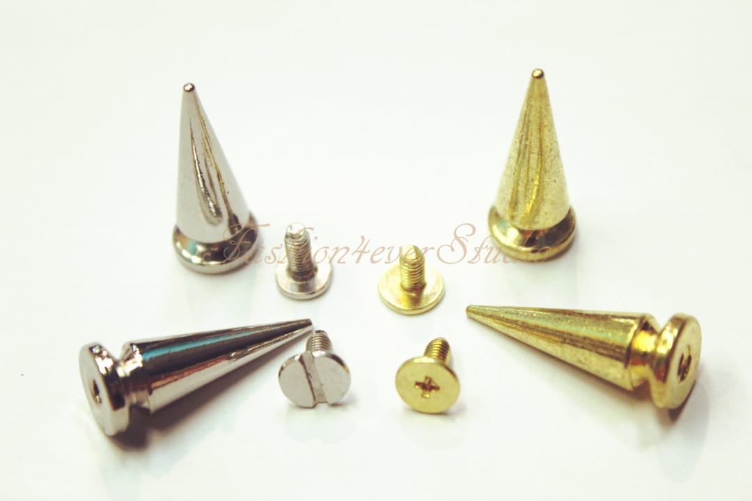 10 Sets Silver/gold Tone Base Metal Screw on Spike, 9mmx24mm Rivets ...