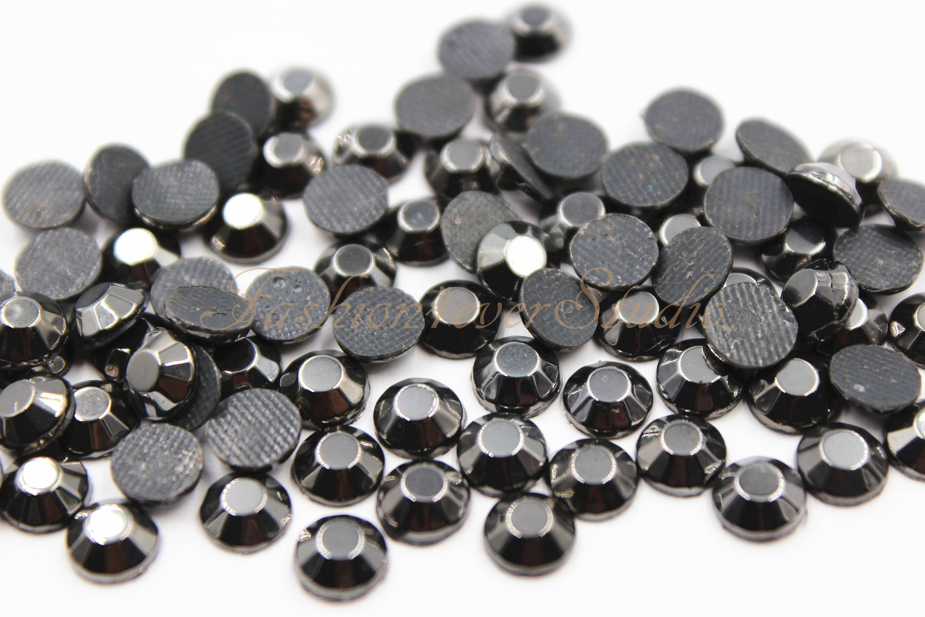 100/150pcs/200pcs Jet Hematite Crystal Hot Fix Rhinestone 3mm - Etsy España