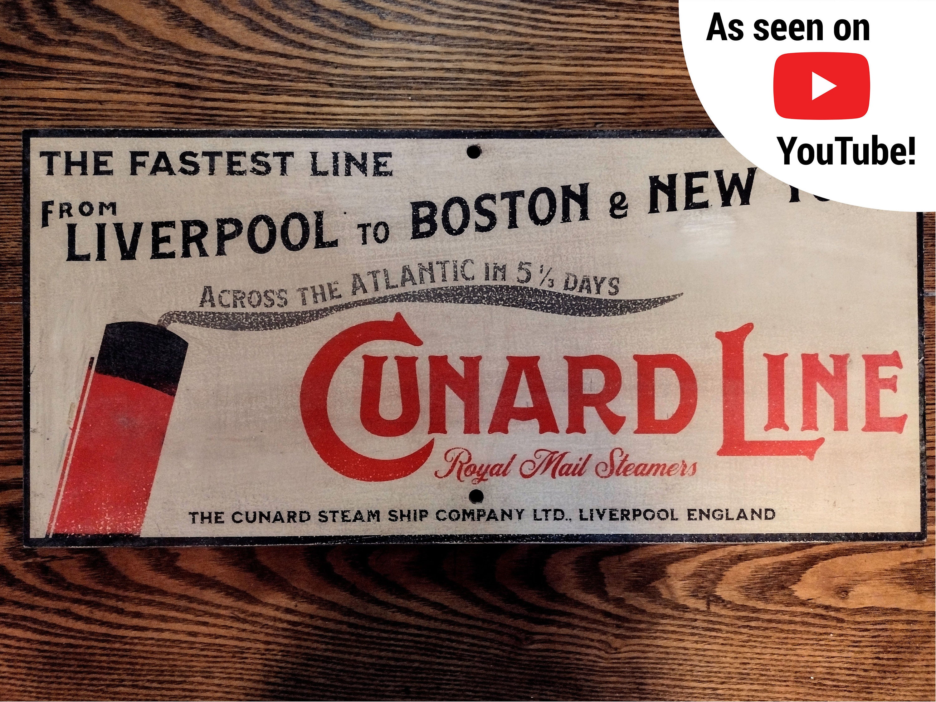 Cunard Line Advertising Sign Hand Painted Replica on Hardwood - Etsy