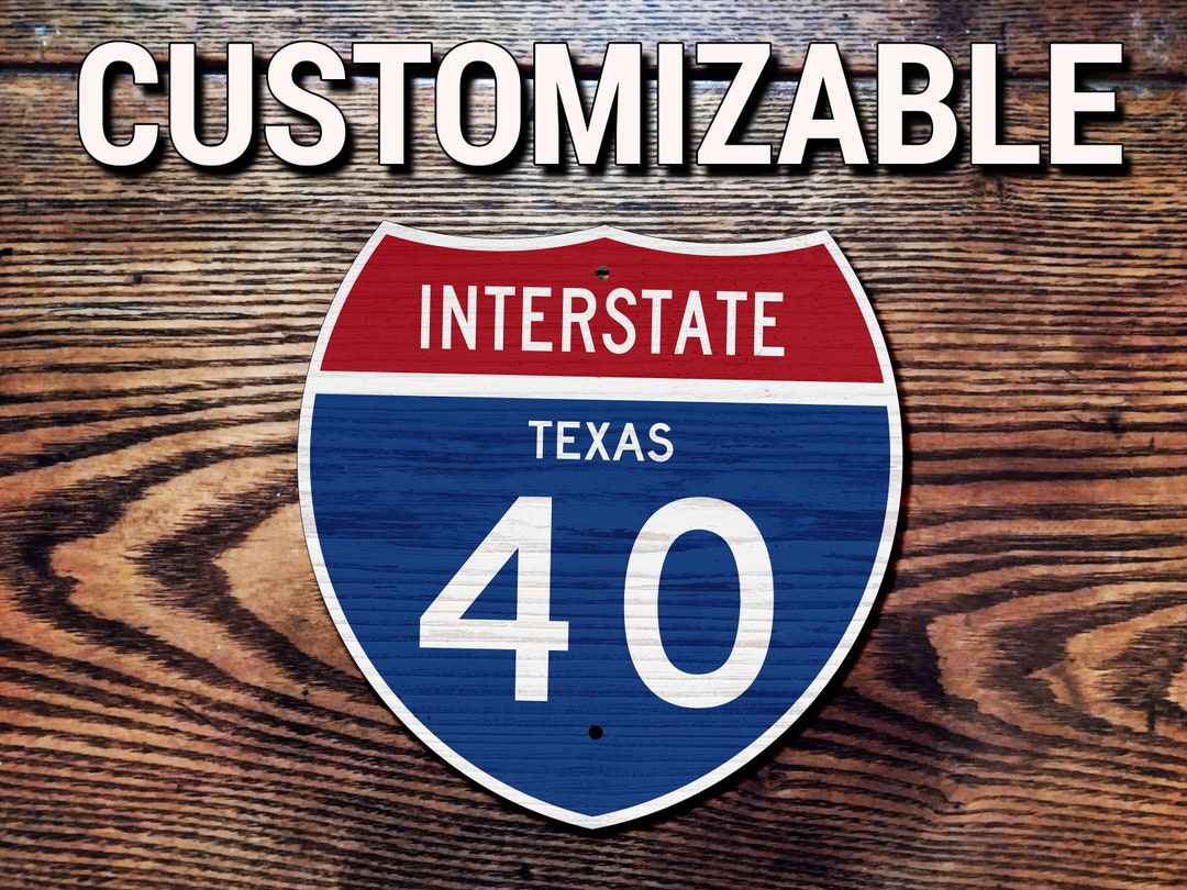 Vintage Wooden Interstate Highway Sign Replica. 1957 Edition ...