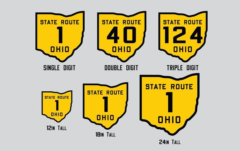 Vintage Wooden Ohio State Highway Sign Replica. Customizable Routes and ...