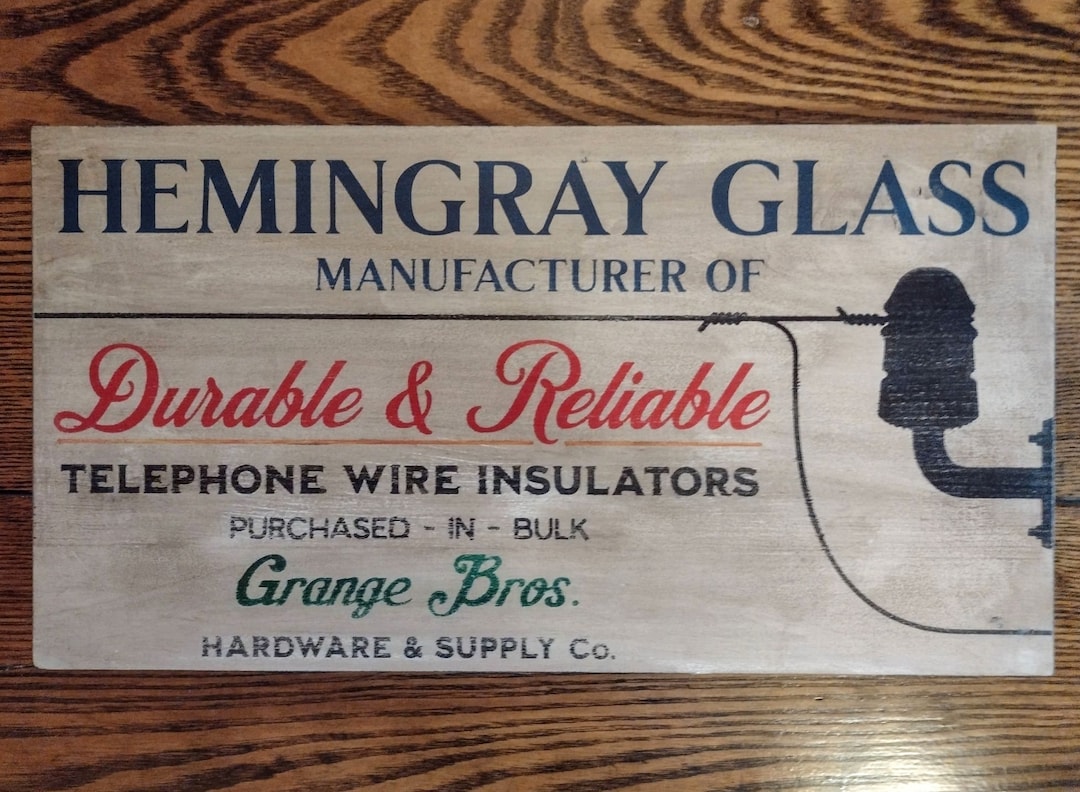 Hemingray Glass Insulator Advertising Sign Hand Painted Replica on ...