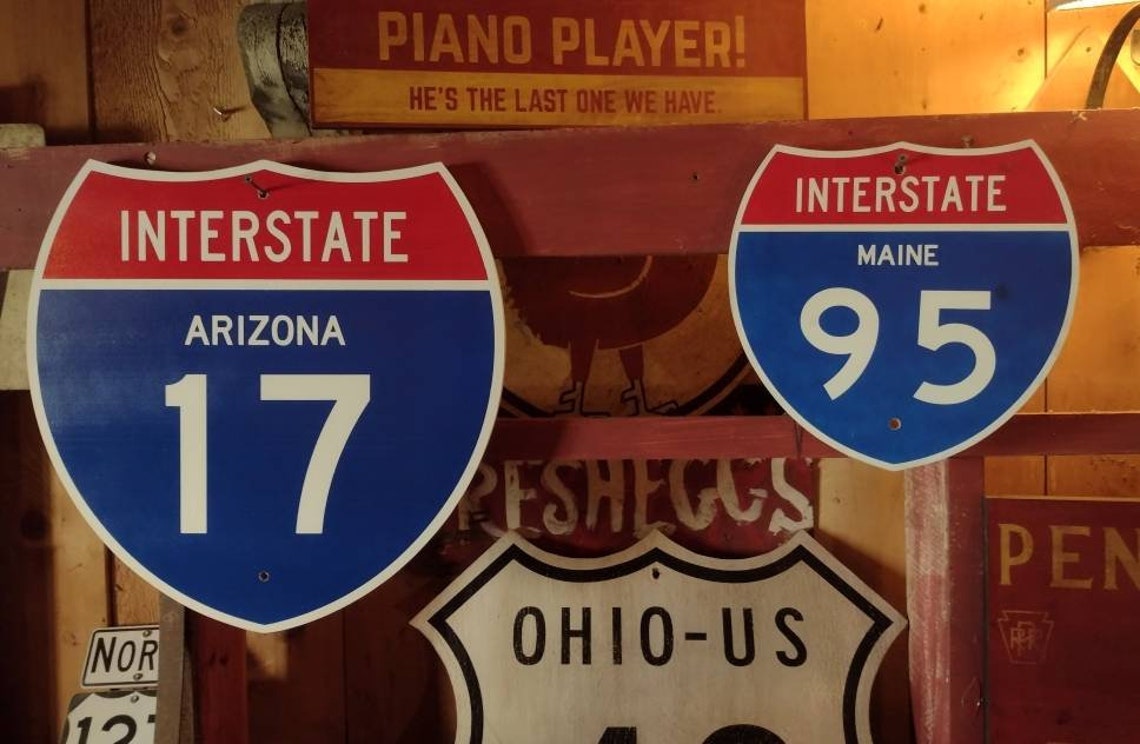 Vintage Wooden Interstate Highway Sign Replica. 1957 Edition - Etsy