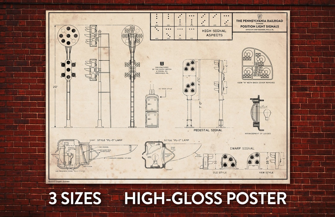 Pennsylvania Railroad Position Light Signal Standards. Gloss Posters - Etsy