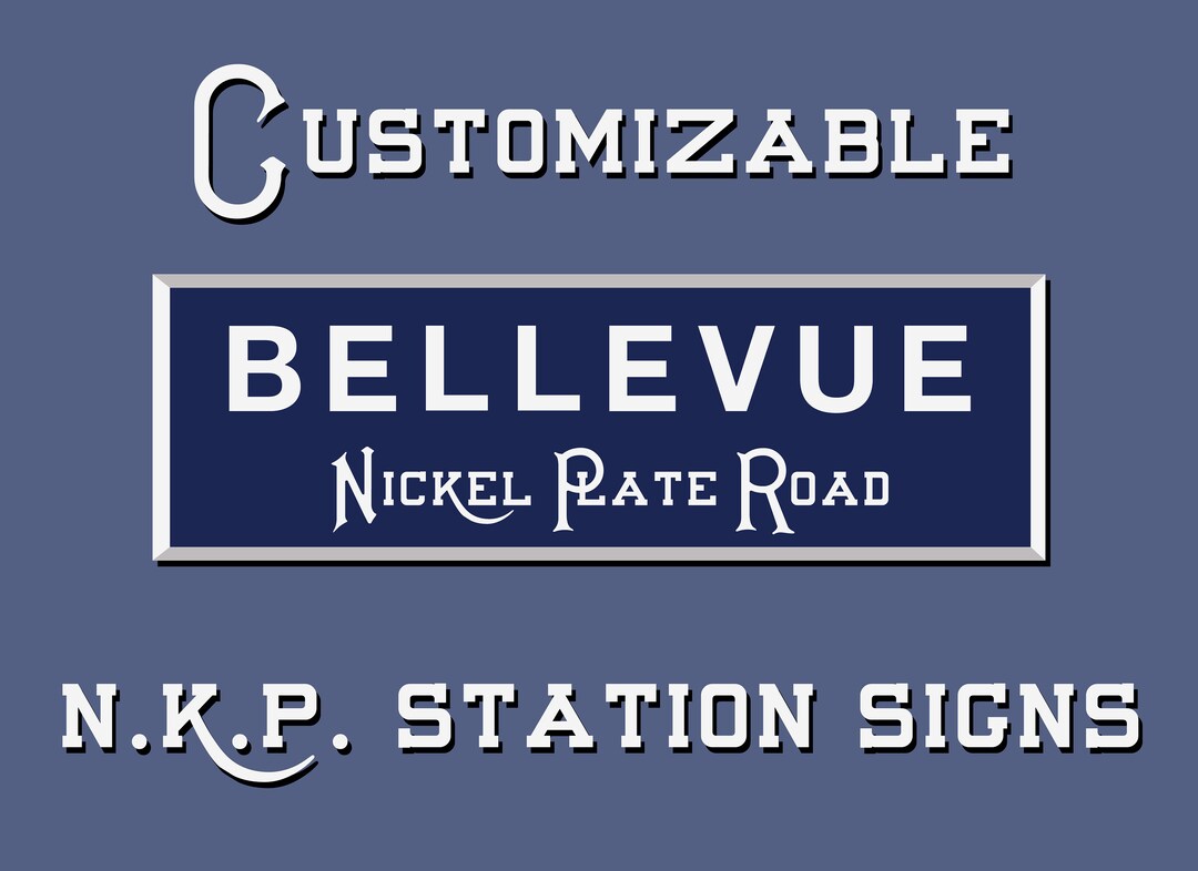 Nickel Plate Road Wood Station Sign, Miniature. Customizable Lettering ...