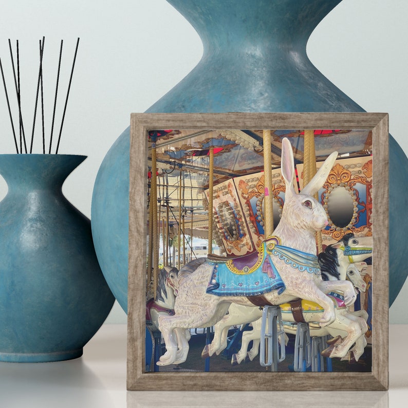 Bunny Carousel Digital Print File - Etsy