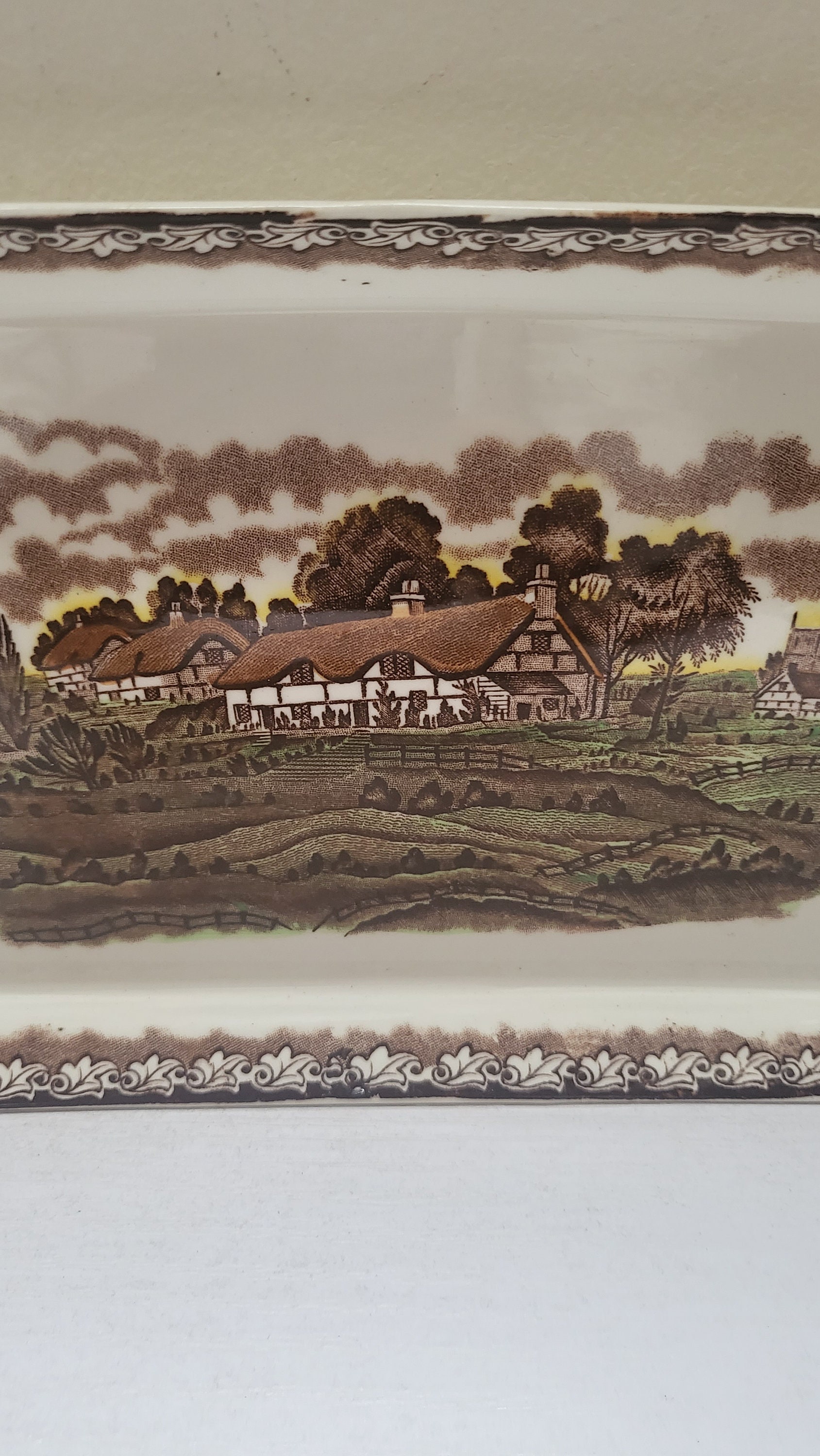Vintage Old Devon Plate English Cottage Porcelain - Etsy