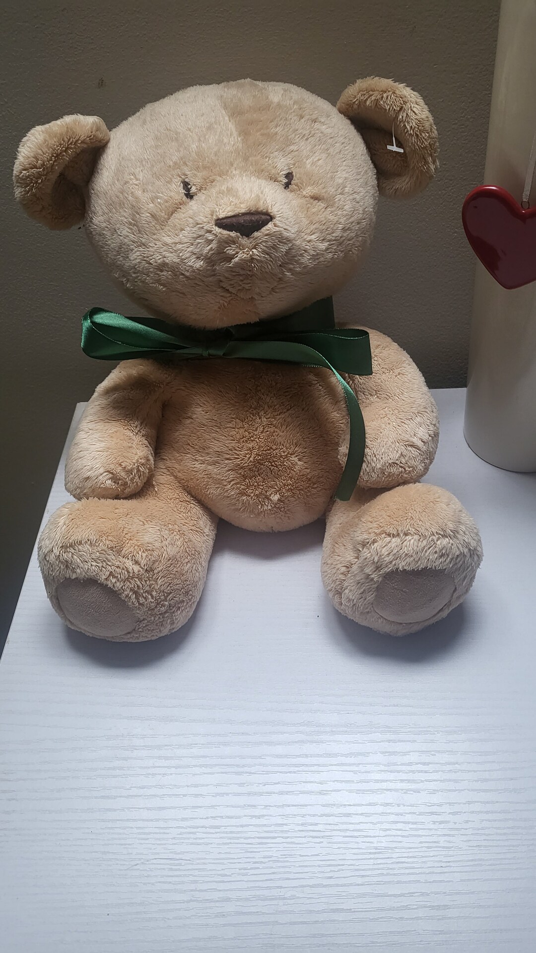 Vintage Amy' Sbear Cute 14" Tall Teddy Bear Soft Plush Toy Green Satin ...