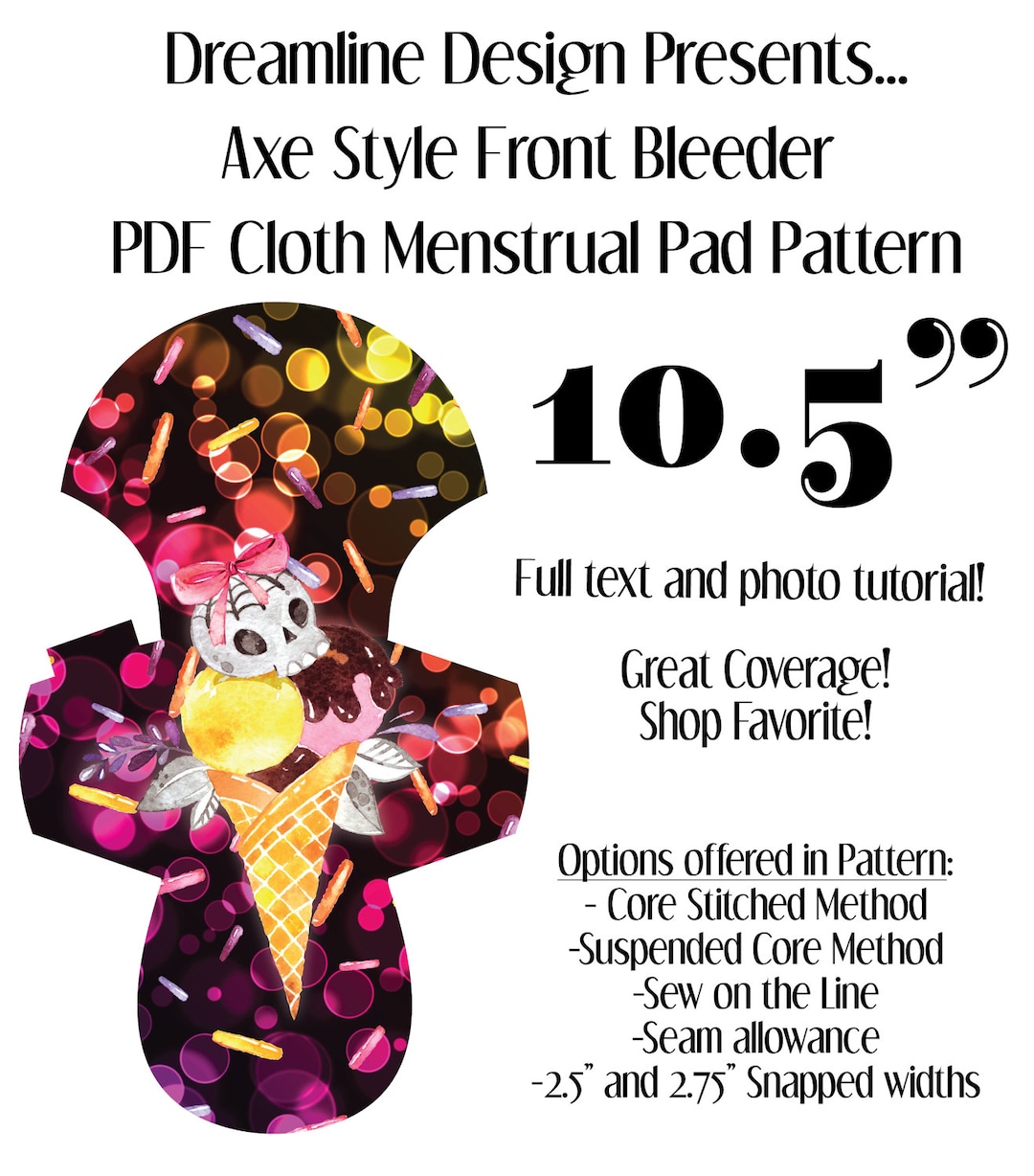 Cloth Pad Pattern | Front Bleeder | 10.5" | Pdf | Dreamline Design - Etsy