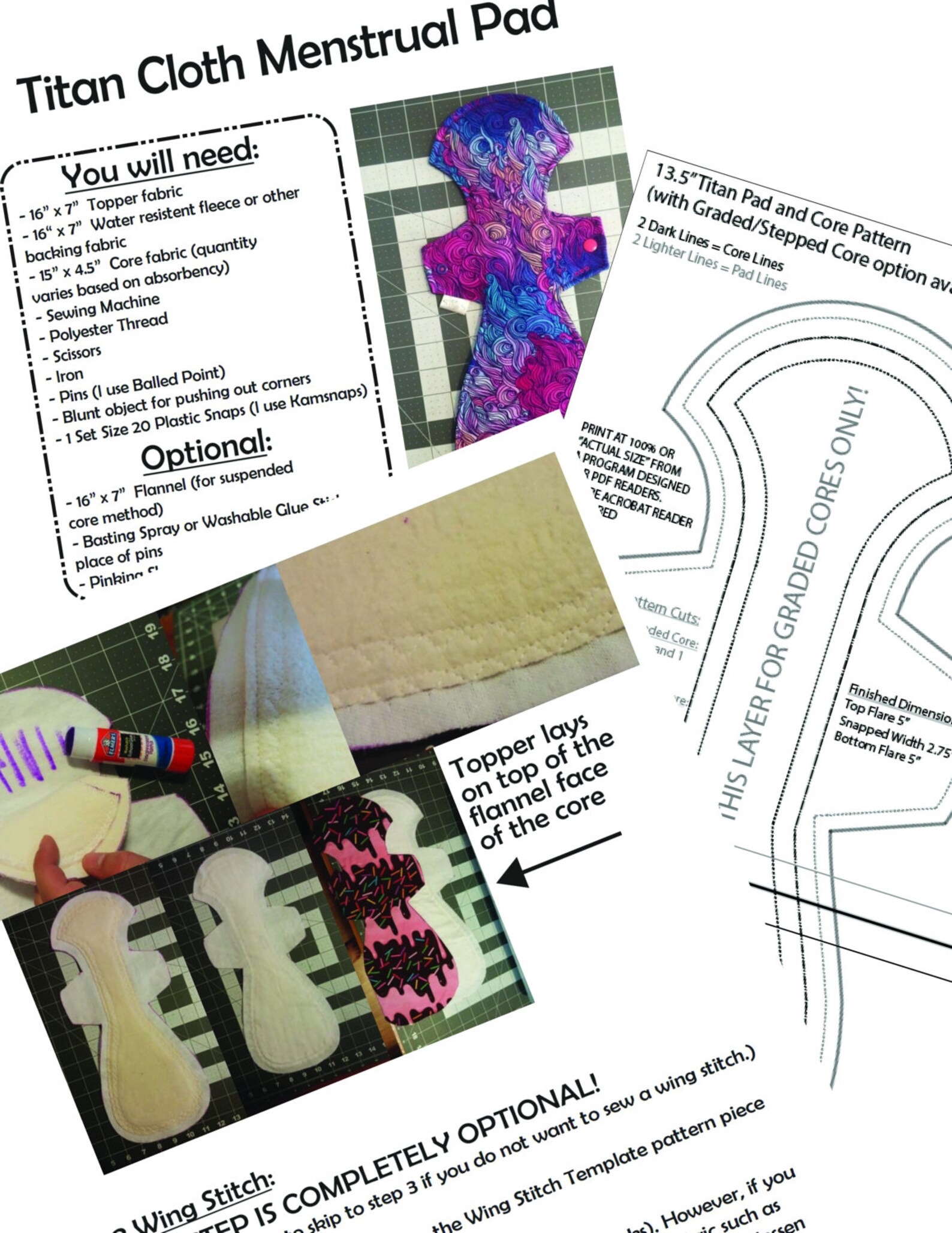 5 Sizes Complete Battle Axe Bundle Cloth Pad Pattern PDF - Etsy Australia