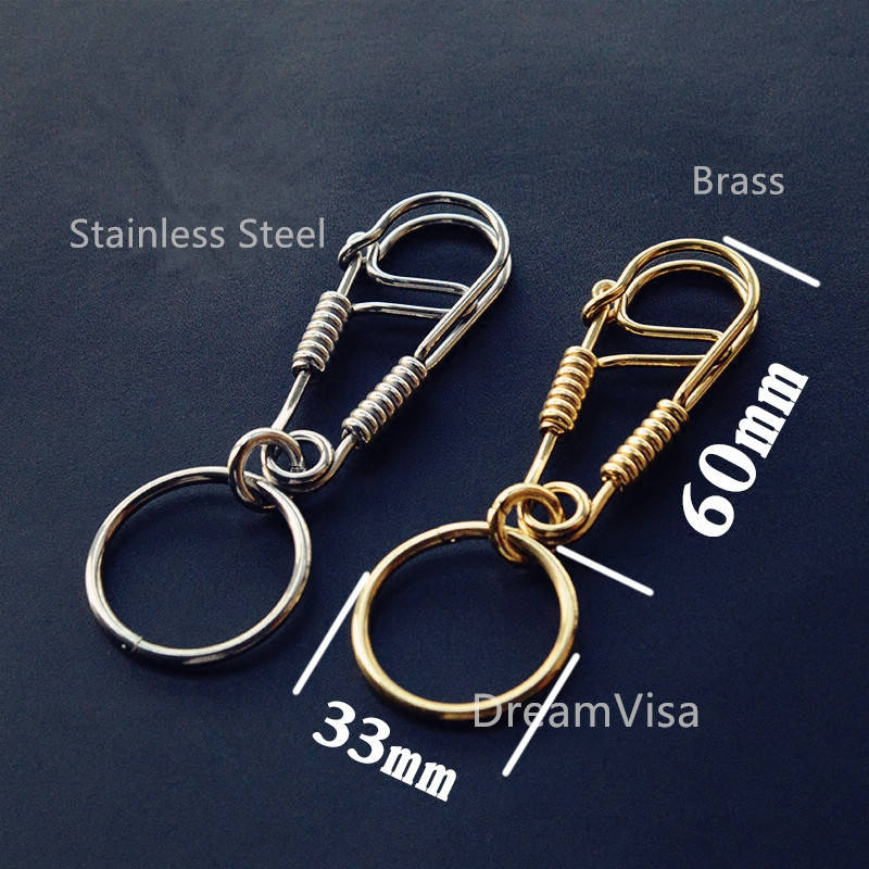 Handmade Stainless Steel/brass Key Chain Clap Loop Belt / - Etsy