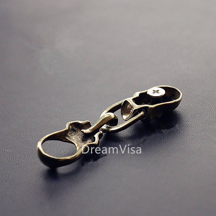 Handmade Evil Oni Demon Skull Wallet Chain Connector Concho - Etsy