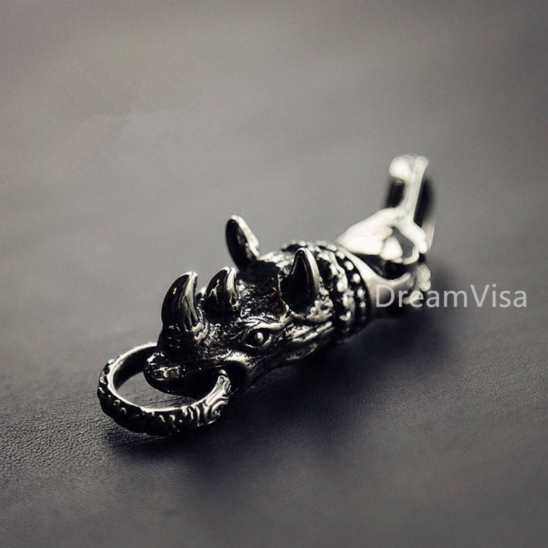Rhinoceros Head Biker Wallet Chain Connector Concho Solid - Etsy
