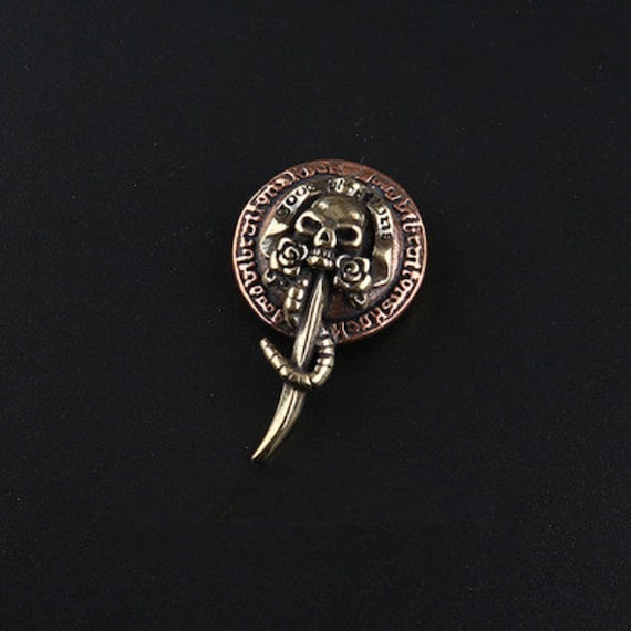 Limited Skull Biker Wallet Chain Connector Concho Solid Brass - Etsy