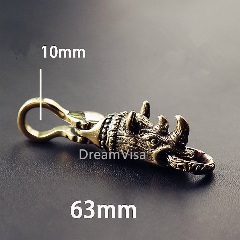 Rhinoceros Head Biker Wallet Chain Connector Concho Solid | Etsy