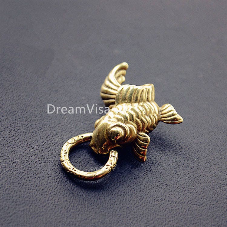 Handmade Carp Fish Shaped Wallet Chain Connector Concho Solid | Etsy