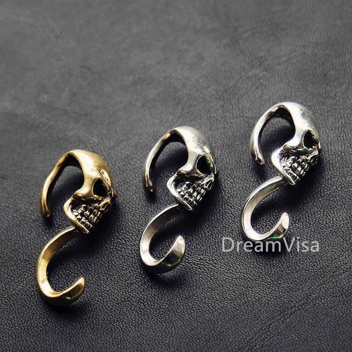 Handmade Solid Brass Skull Shape Hook S Shape / S Hook Clasp / - Etsy