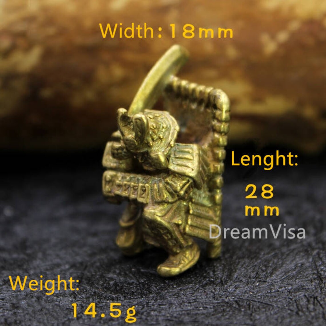 Handmade Brass Japanese Samurai Lanyard Knife Torch Flashlight ...