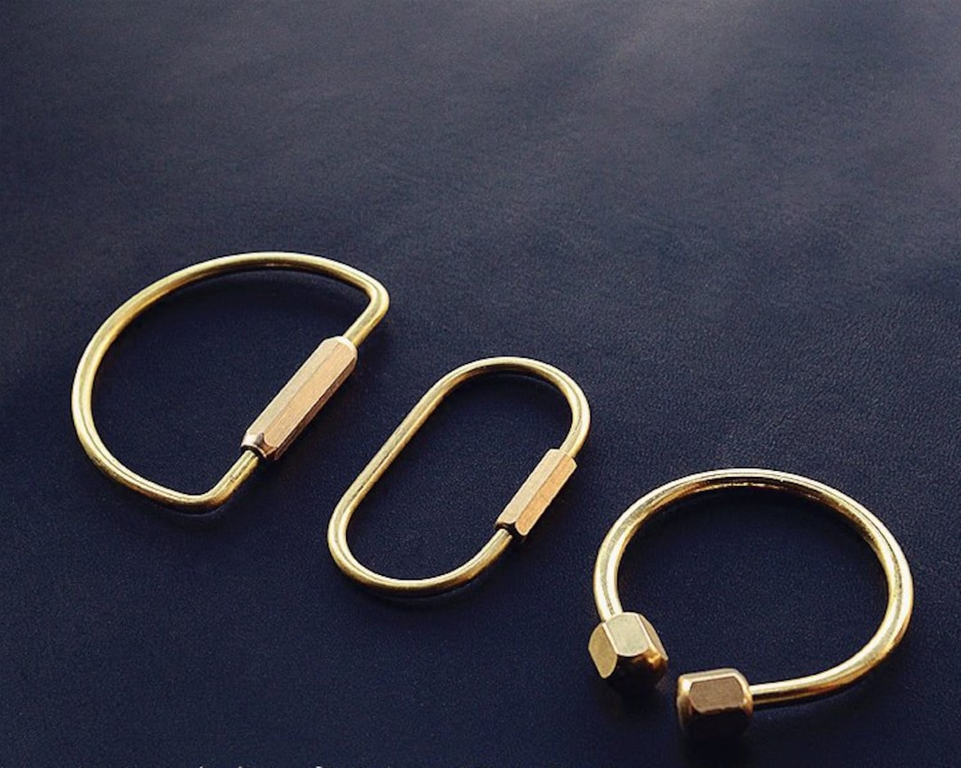 Brass D Shape Crafts Round Key Buckle Key Ring Ellipse Key Buckle ...