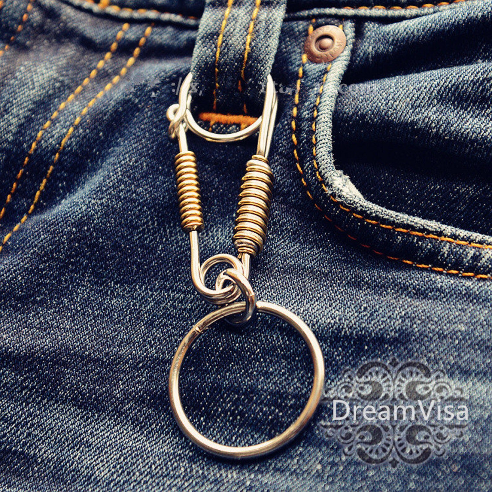 Handmade Key Chain Clap Loop Belt / Brass Hook / Brass Clap / Loop Belt ...