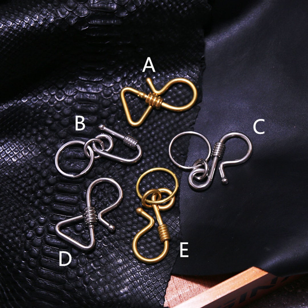 Handmade Stainless Steel/brass Key Chain Clap Loop Belt / Brass Hook ...