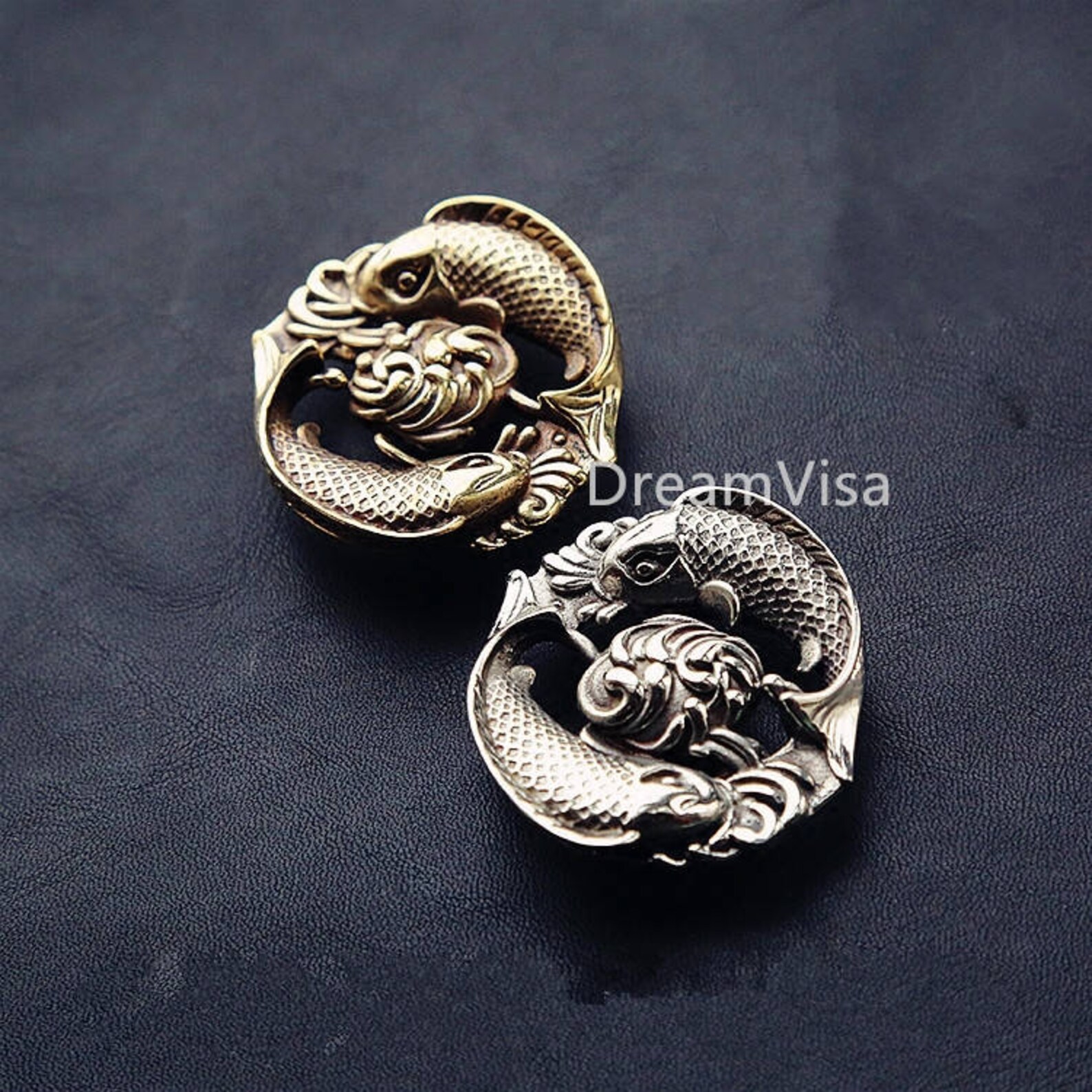 Solid Brass Gold Carp Fish Wallet Chain Connector O-ring Clasp | Etsy