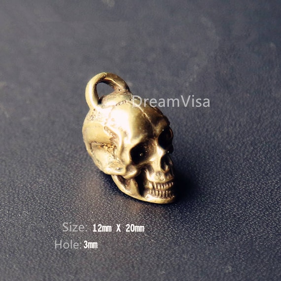 Handmade Brass Skull Keychain Pendant Key Ring Material | Etsy