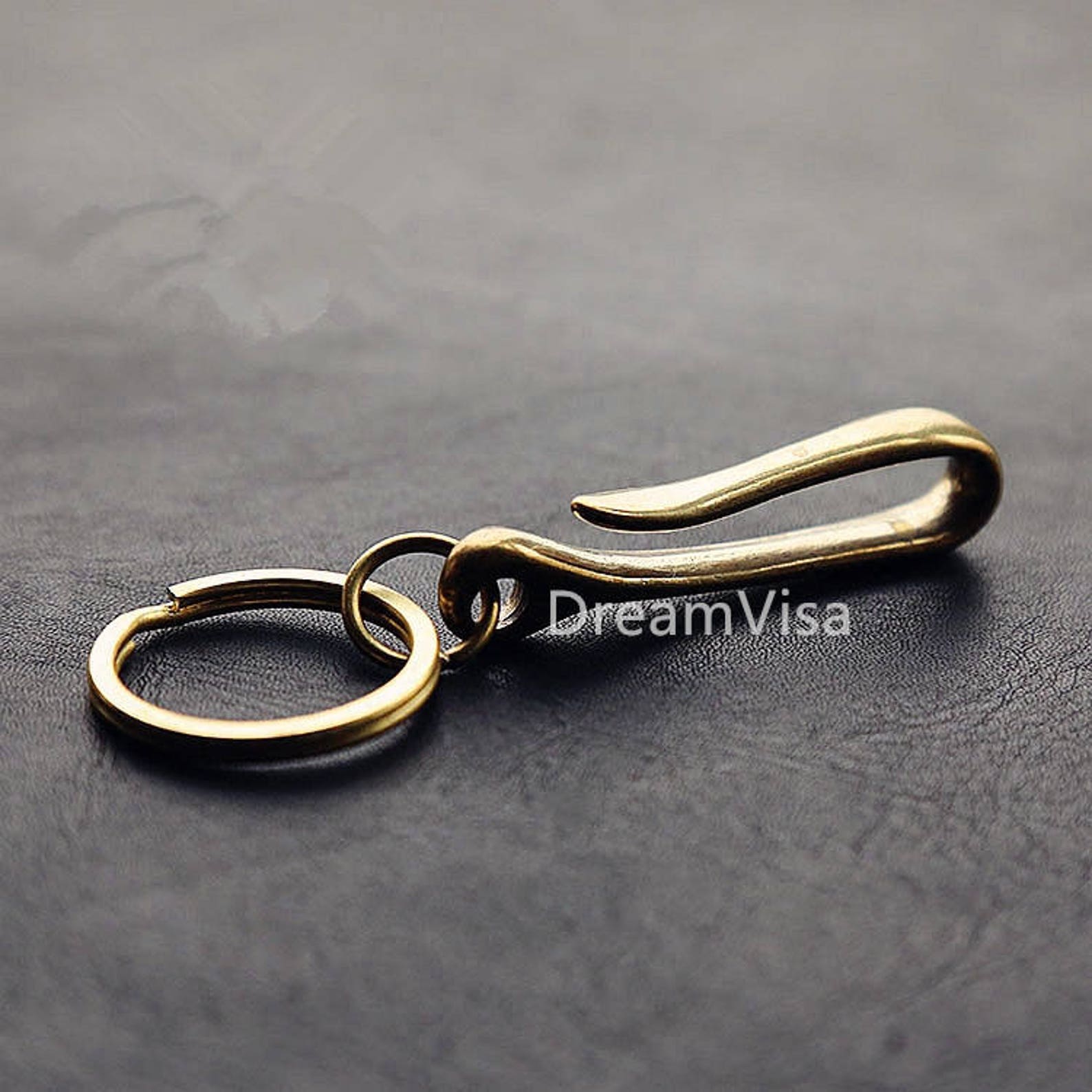 Handmade Brass Japanese Fish Hook Key Chain Belt Hook Solid - Etsy