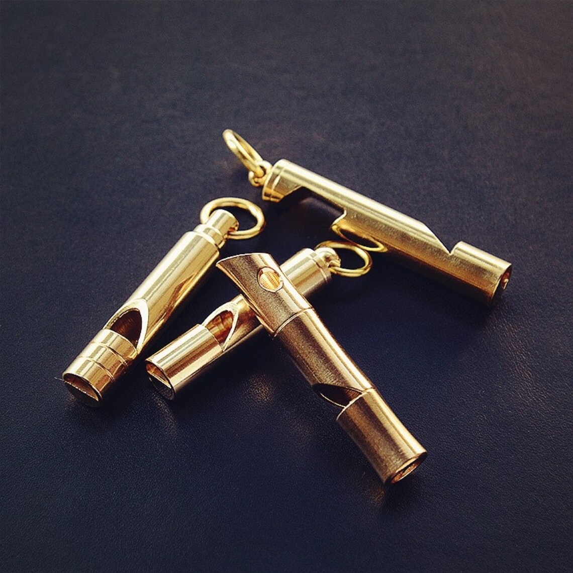 Brass Whistle Key Chain Keyring Pendant EDC Tool | Etsy