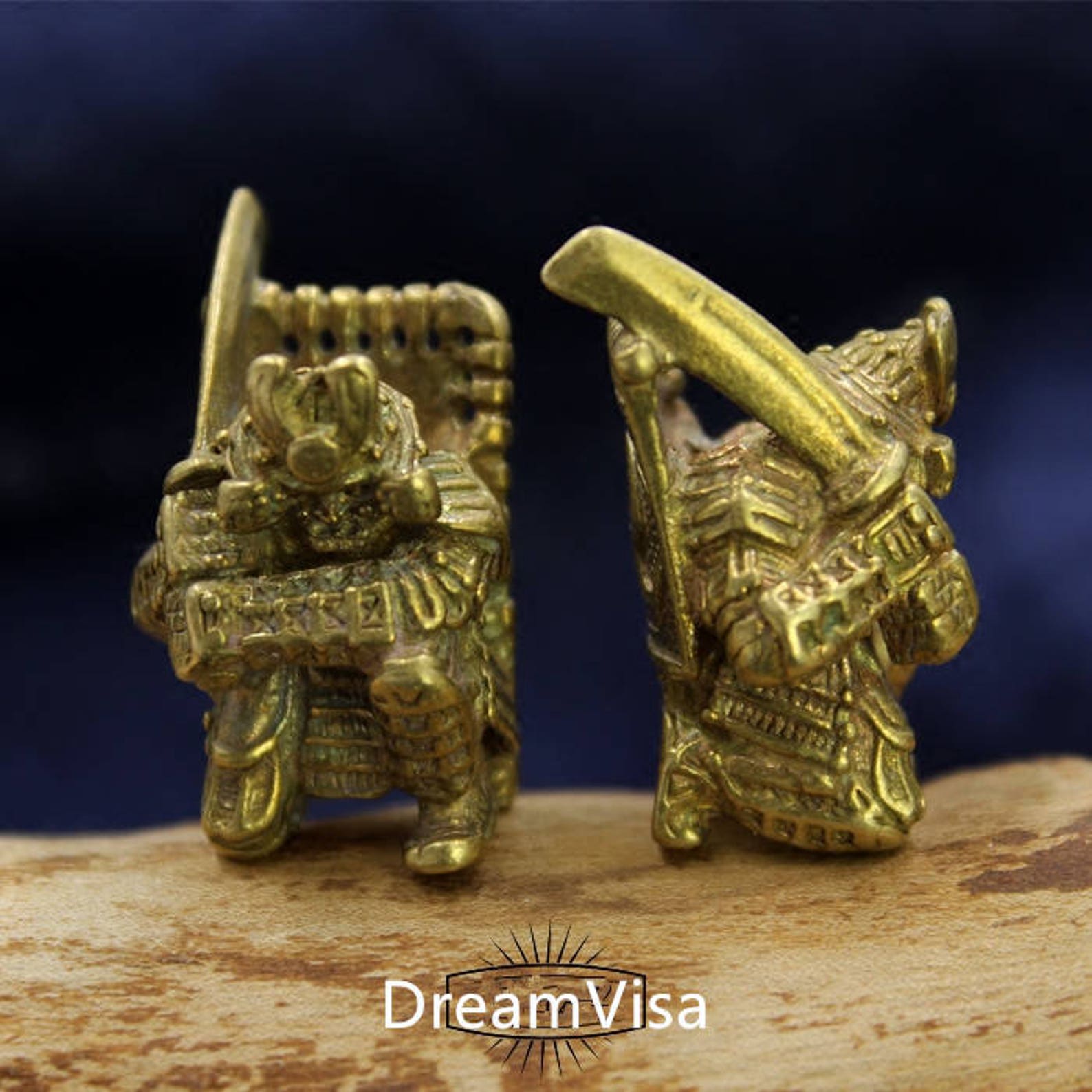 Handmade Brass Japanese Samurai Lanyard Knife Torch Flashlight ...