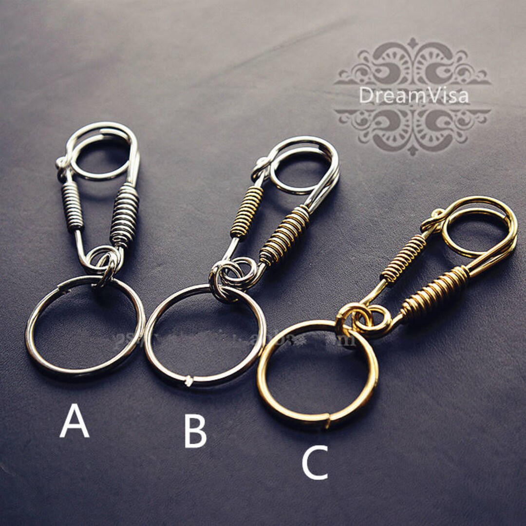 Handmade Key Chain Clap Loop Belt / Brass Hook / Brass Clap / Loop Belt ...