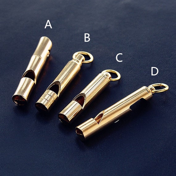 Brass Whistle Key Chain Keyring Pendant EDC Tool | Etsy