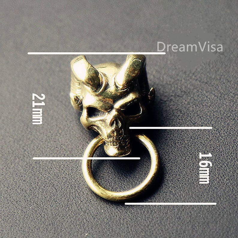 Demon Devil Biker Wallet Chain Connector Concho Solid Brass - Etsy