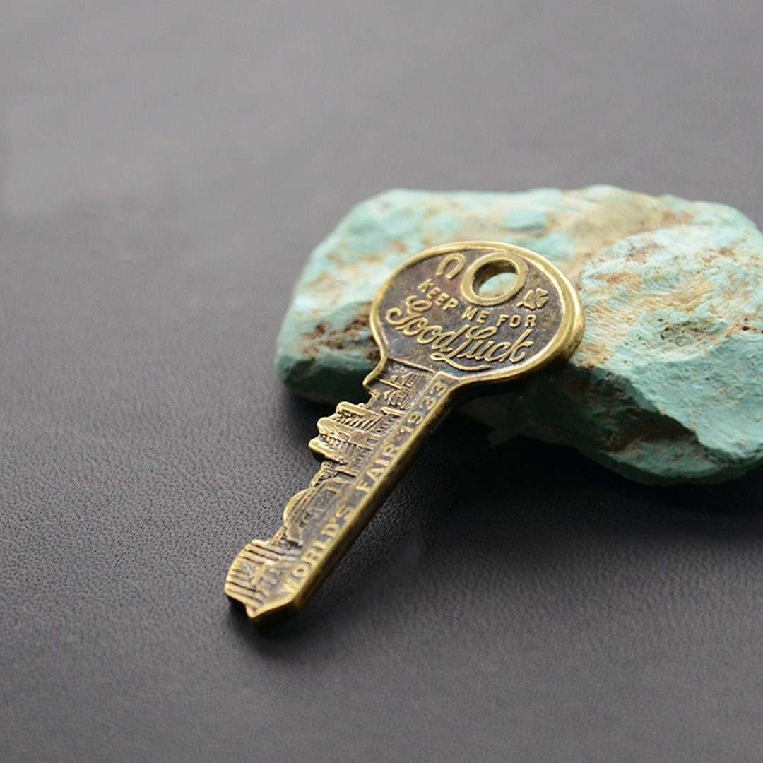 Brass Good Luck Key Key Chain Pendant Key Ring DIY Necklace Jewelry ...