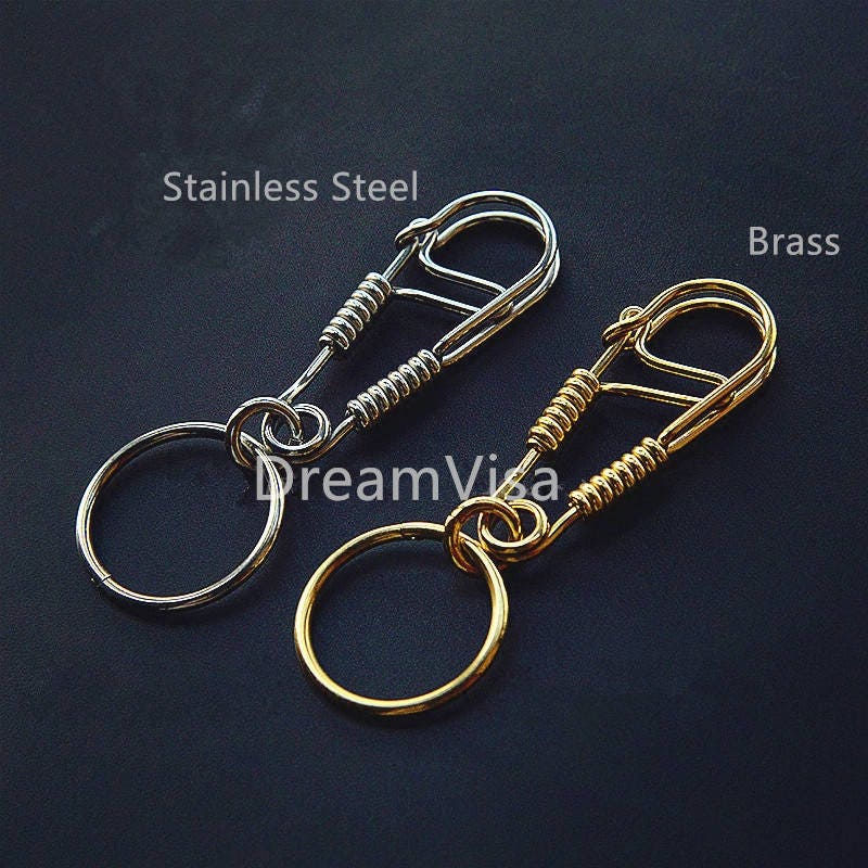 Handmade Stainless Steel/brass Key Chain Clap Loop Belt / - Etsy
