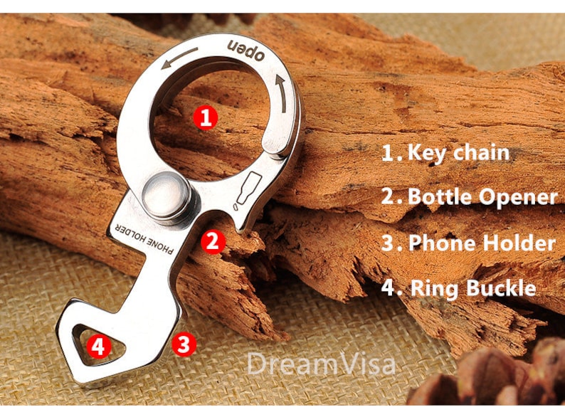 Stainless Steel Bottle Opener, Key Chain, Belt Connector, Phone Holder ...