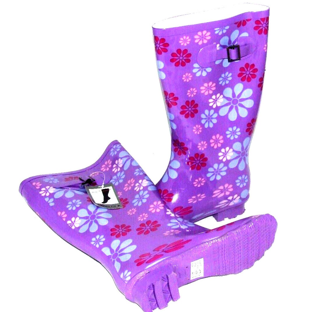 Ladies New Waterproof Fun Wellies Winter Rain Festival Wellington Boots ...
