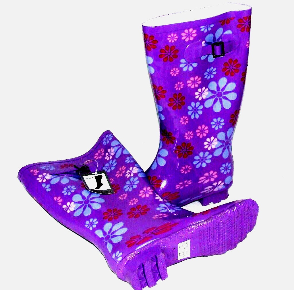 Ladies New Waterproof Fun Wellies Winter Rain Festival Wellington Boots ...