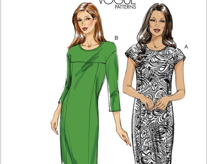 Easy Vogue Sewing Pattern for Women's Dress, Knit Dress, Pullover Dress ...