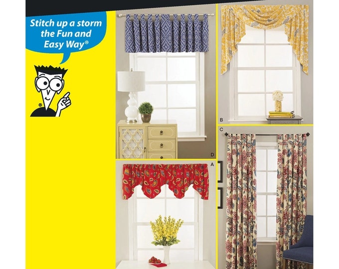 Sewing Pattern for Window Valances and Window Curtains, Panel Curtain ...