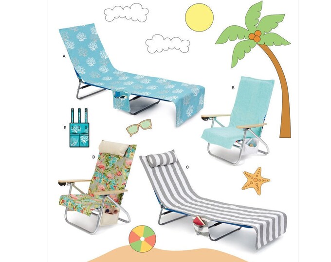 Sewing Pattern for Lawn Chair Covers, Armrest Organizer, and Neck ...