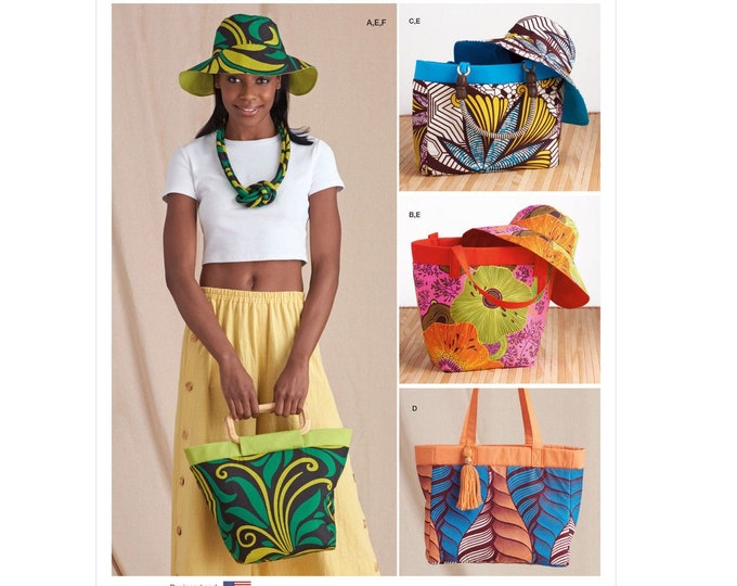 Sewing Pattern for Tote Bags, Hats, and Necklaces, Sun Hat, Womens ...