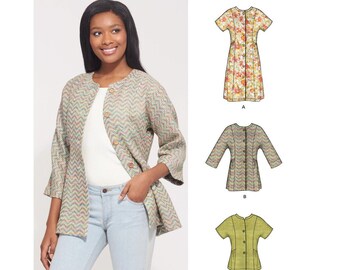 Vogue Sewing Pattern for Womens Tops, Button Front Tops, Womens Tunic ...