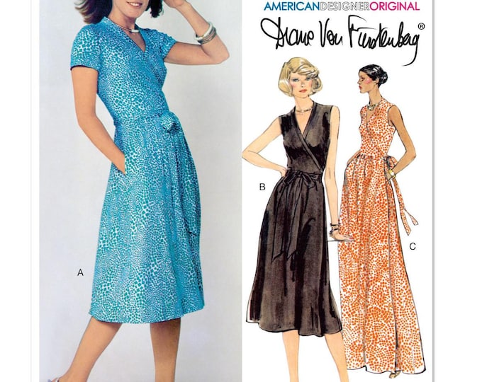 Easy Vogue Sewing Pattern for Womens Knit Dress, Wrap Dress, Maxi Dress ...
