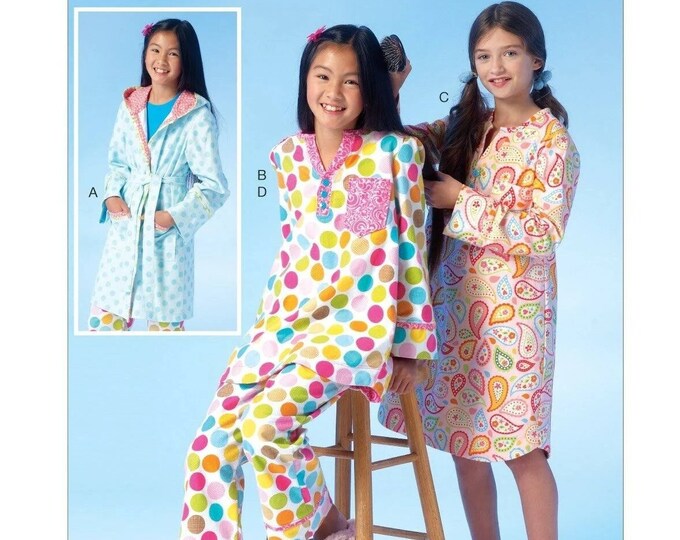 Easy Sewing Pattern for Girls Pajamas, Pajama Tops, Pajama Pants, Girls ...