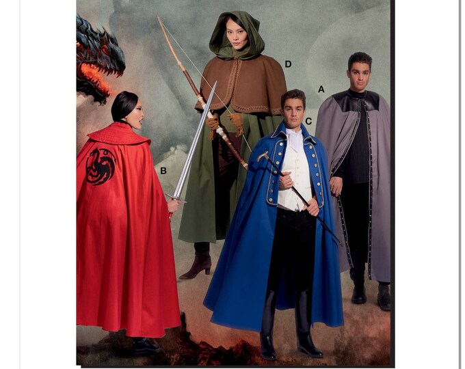 Sewing Pattern for Womens and Mens Cape, Costume Cape, Hooded Cape ...