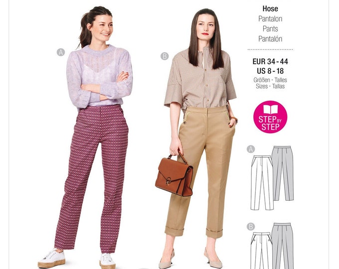 Sewing Pattern for Womens Pants, Tailored Pants, Cropped Pants ...