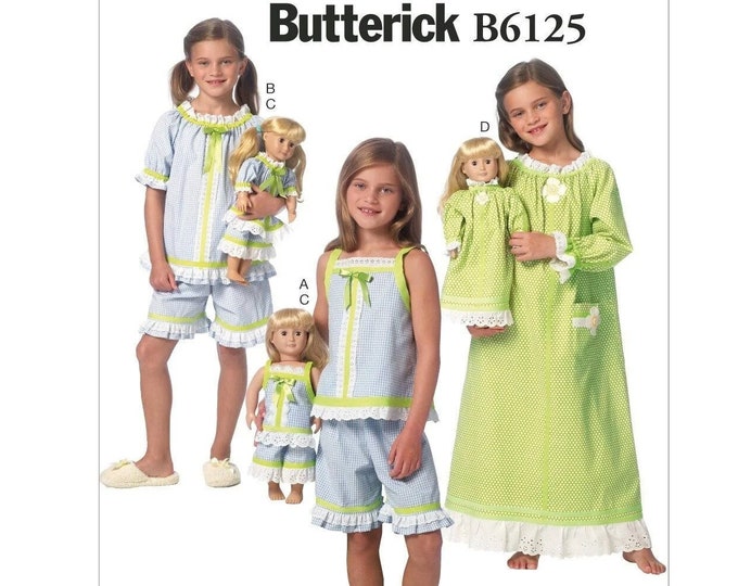 Sewing Pattern for Girl's Pajamas and Nightgown, Girls Pajama Tops ...