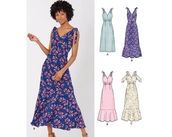 Sewing Pattern for Womens Dress, Maxi Dress, Empire Waist Dress, Summer ...