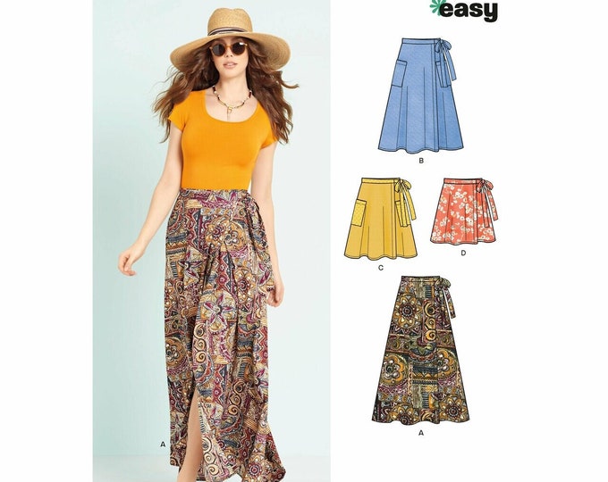 Easy Sewing Pattern for Women's Skirts, Wrap Skirt, Maxi Skirt, Mini ...